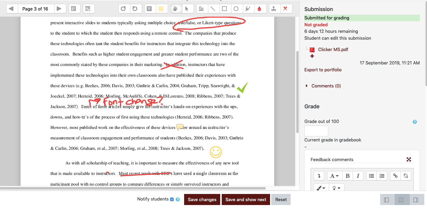 Using Pdf Markup In New Moodle For Grading Assignments Morningside Educational Technology